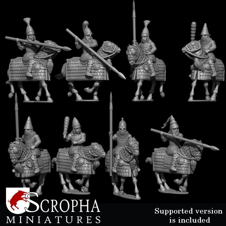 3D Printable Parthian cataphracts by Scropha Miniatures